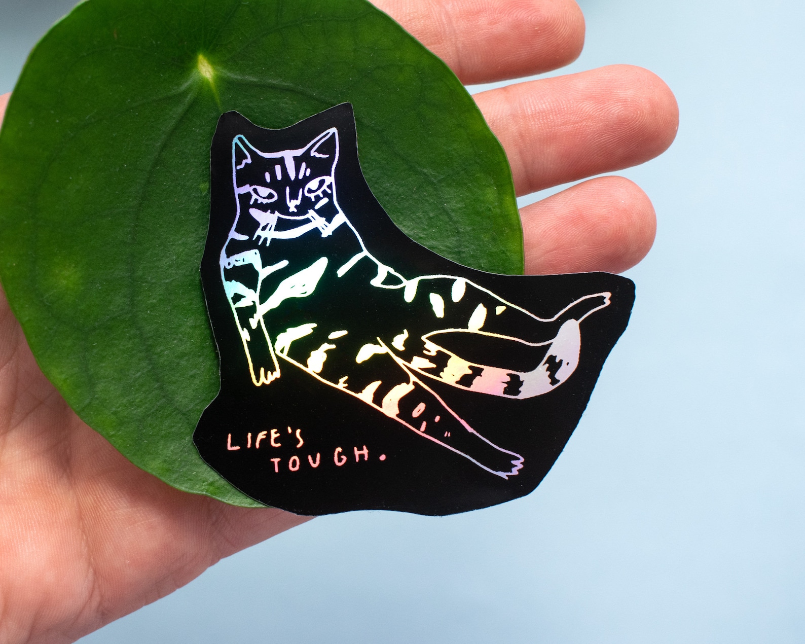Holographic Cat Sticker| Holographic Stickers, Cat Stickers, Vinyl Cat ...
