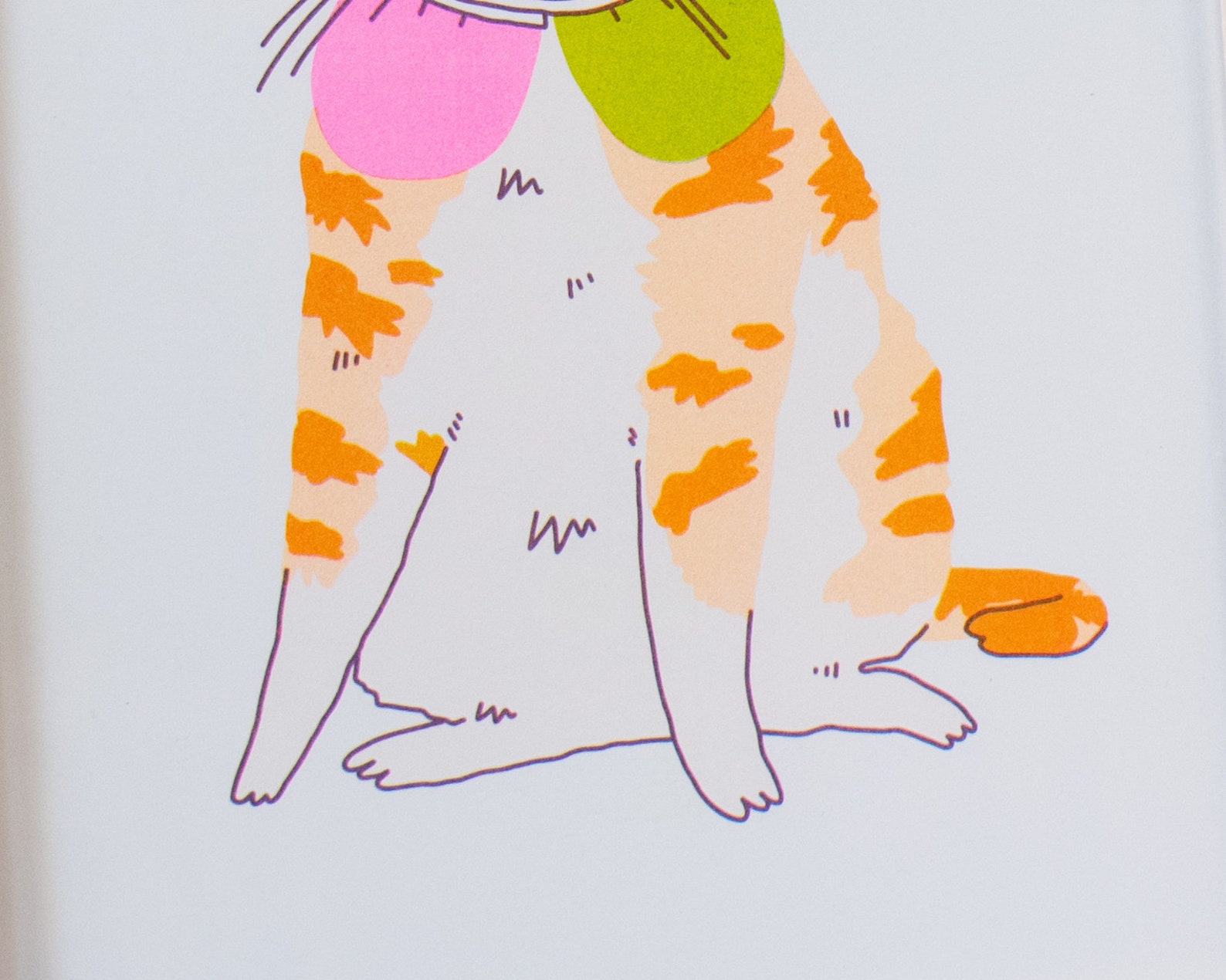 Grumpy Flower A4 Risograph Poster | Illustration in Fluorescent Pink ...