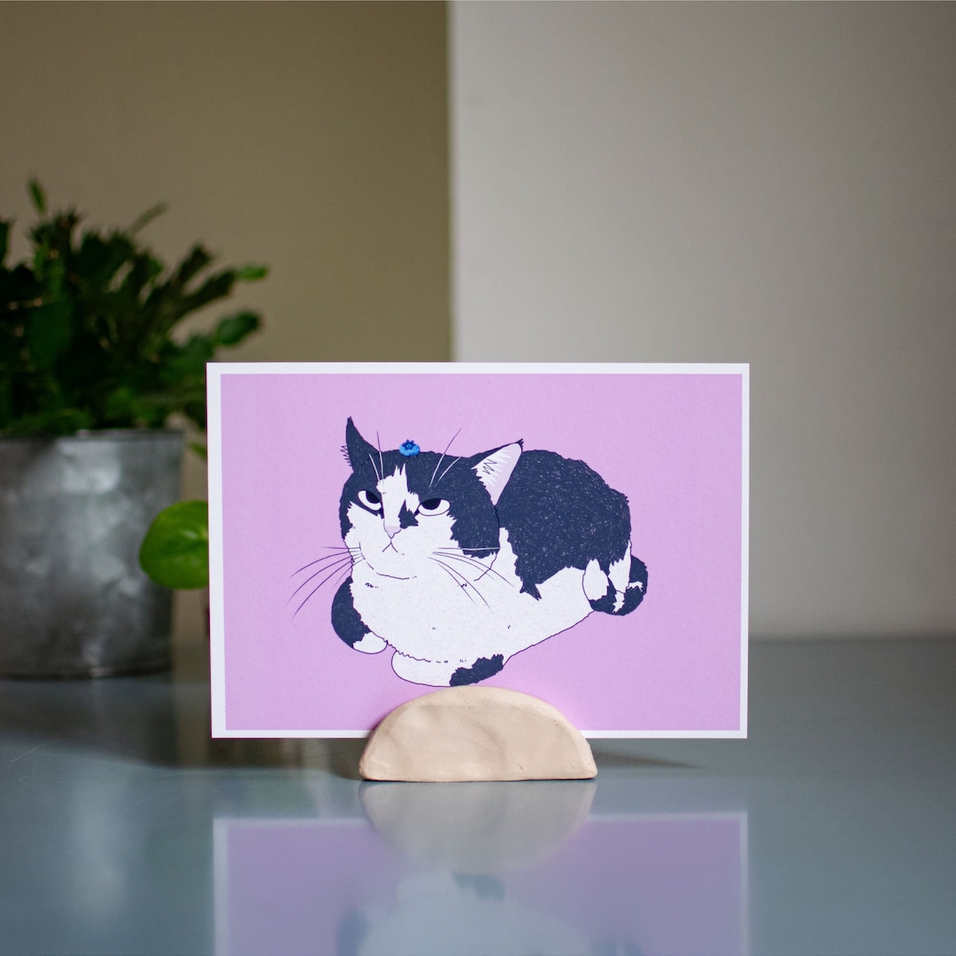 Grumpy Cat Art Print: Blueberry Tuxedo Cat Giclée Drawing - Etsy