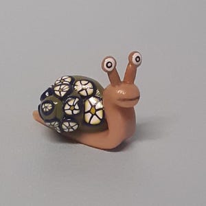 Hand Sculpted Millefiori Flower Snail Figurine in Polymer Clay - Etsy