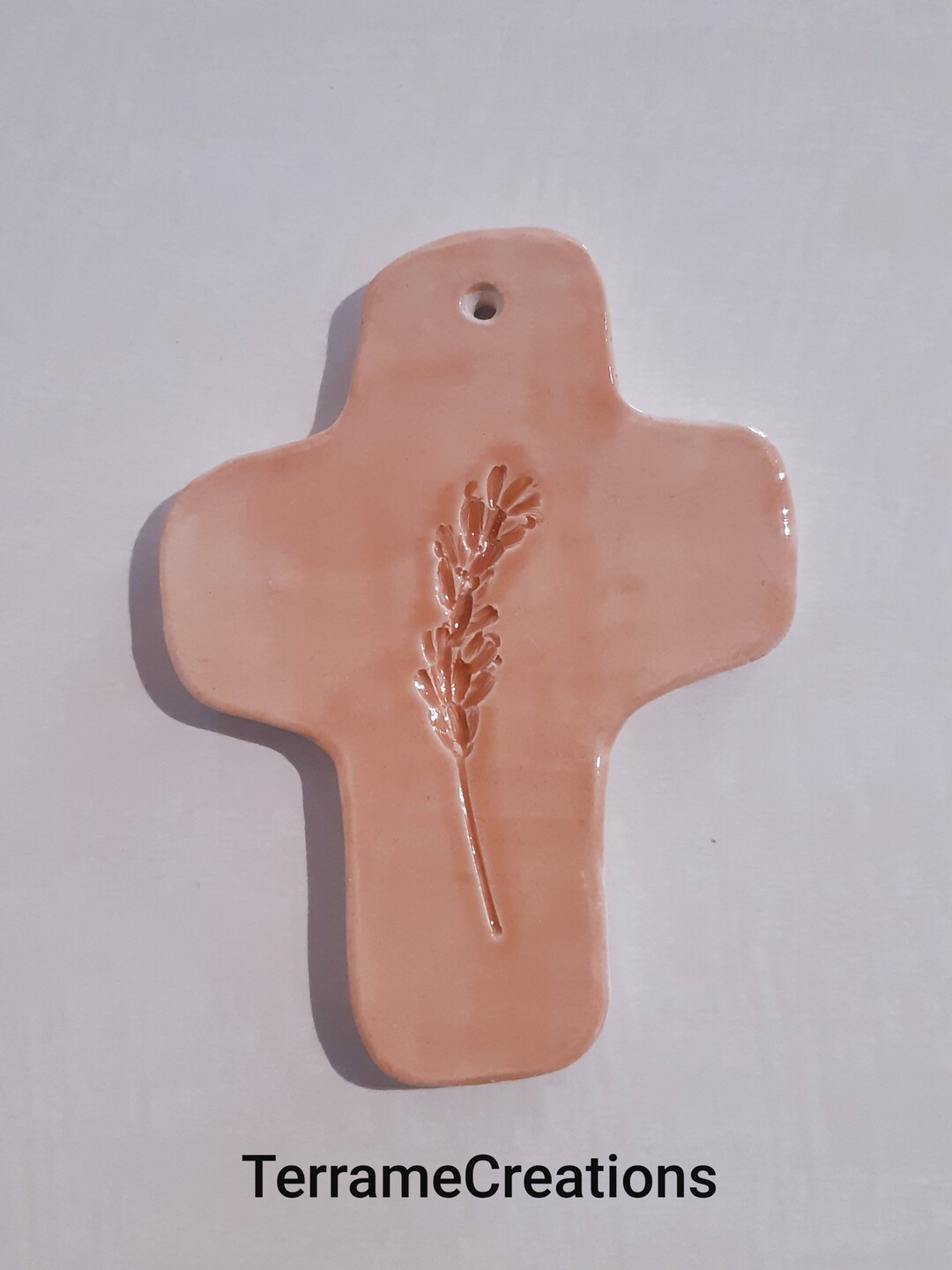 Enamelled Terracotta Cross With Dove or Branch - Etsy
