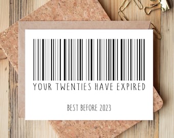 Funny 30th Birthday Card for Him, You're Twenties Have Expired, Joke ...