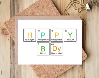 Periodic Table Birthday Card - Etsy UK