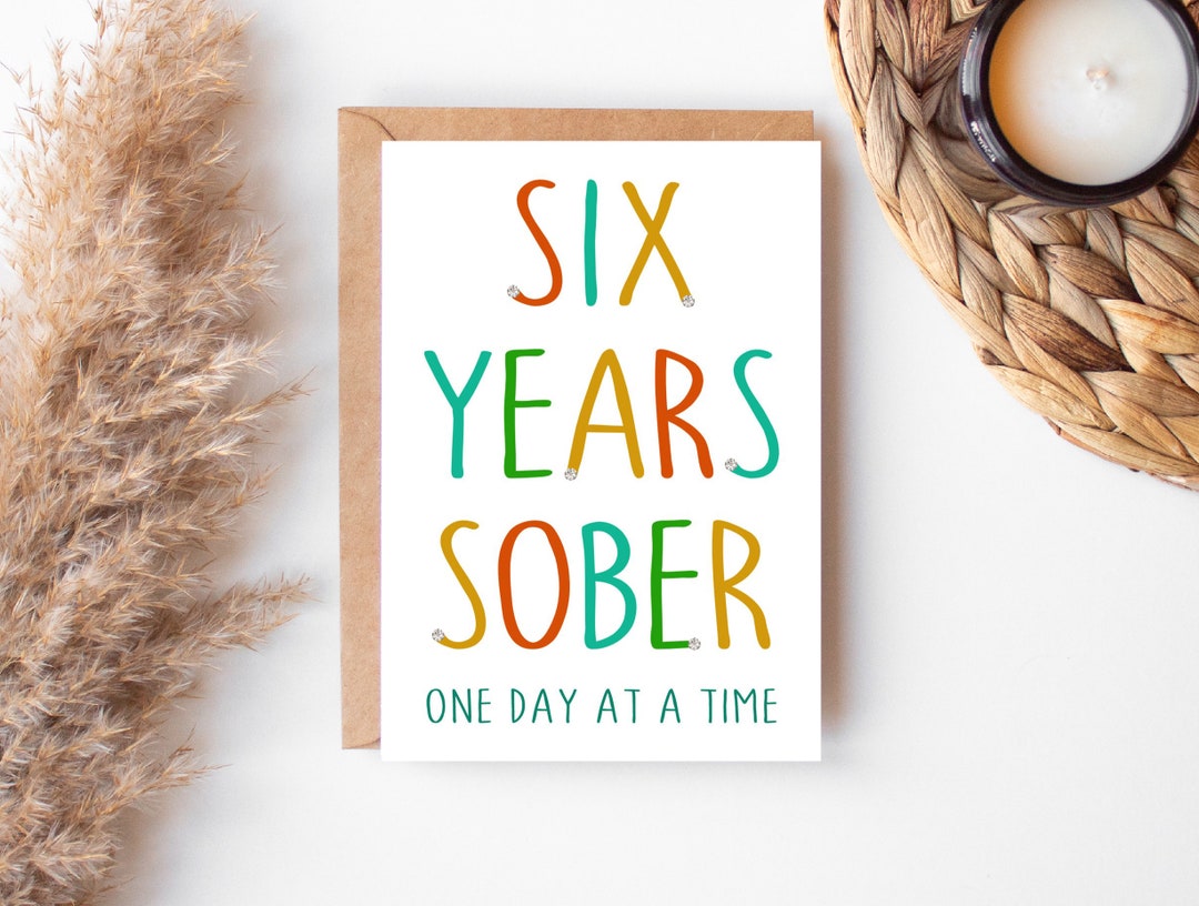 6 Years Sober Card, Recovery Card, Sober Card, Sobriety, Sobriety Card ...