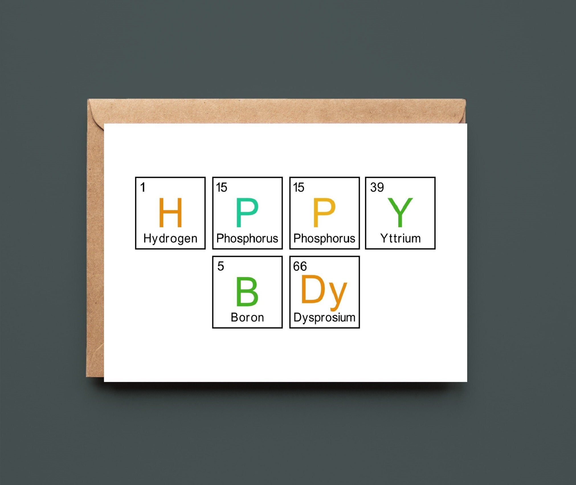 Periodic Table Birthday Card Nerdy Birthday Card Science - Etsy
