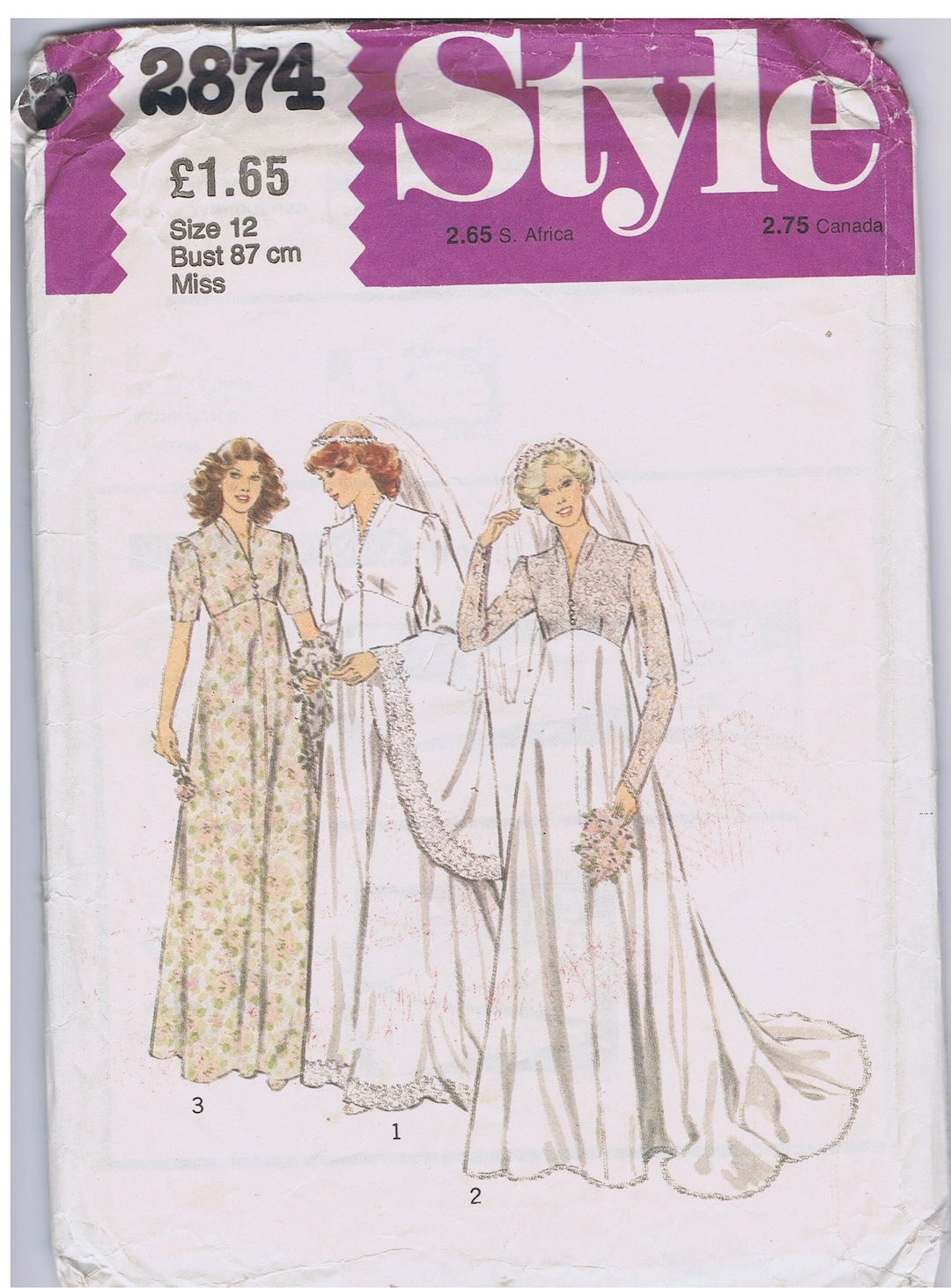 PDF Vintage Style 2874 Sewing Pattern Wedding Dress - Etsy