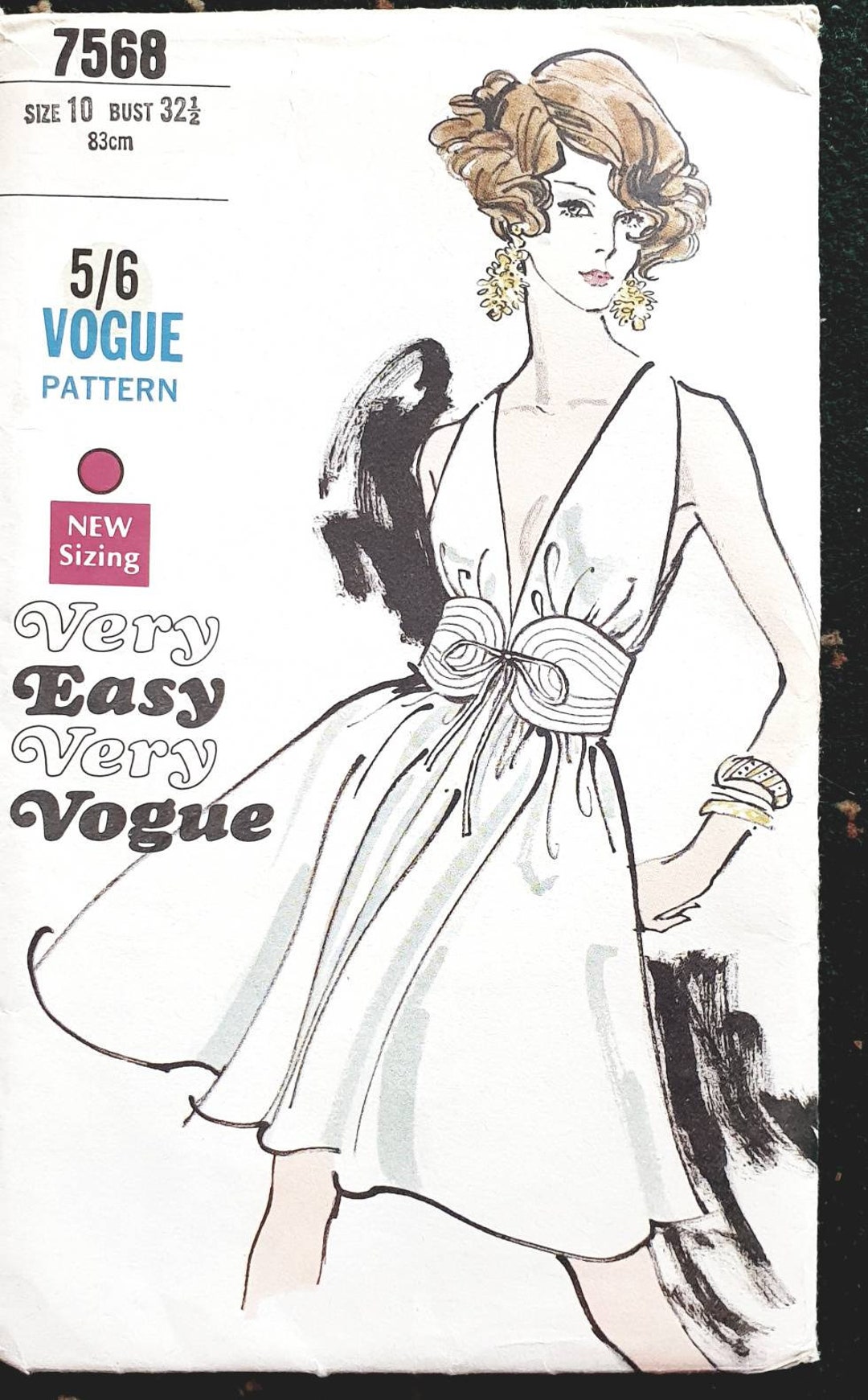 PDF Vintage Vogue 1950 a Sewing Pattern 7568 Size 10 Bust 33 1/2 Ins ...