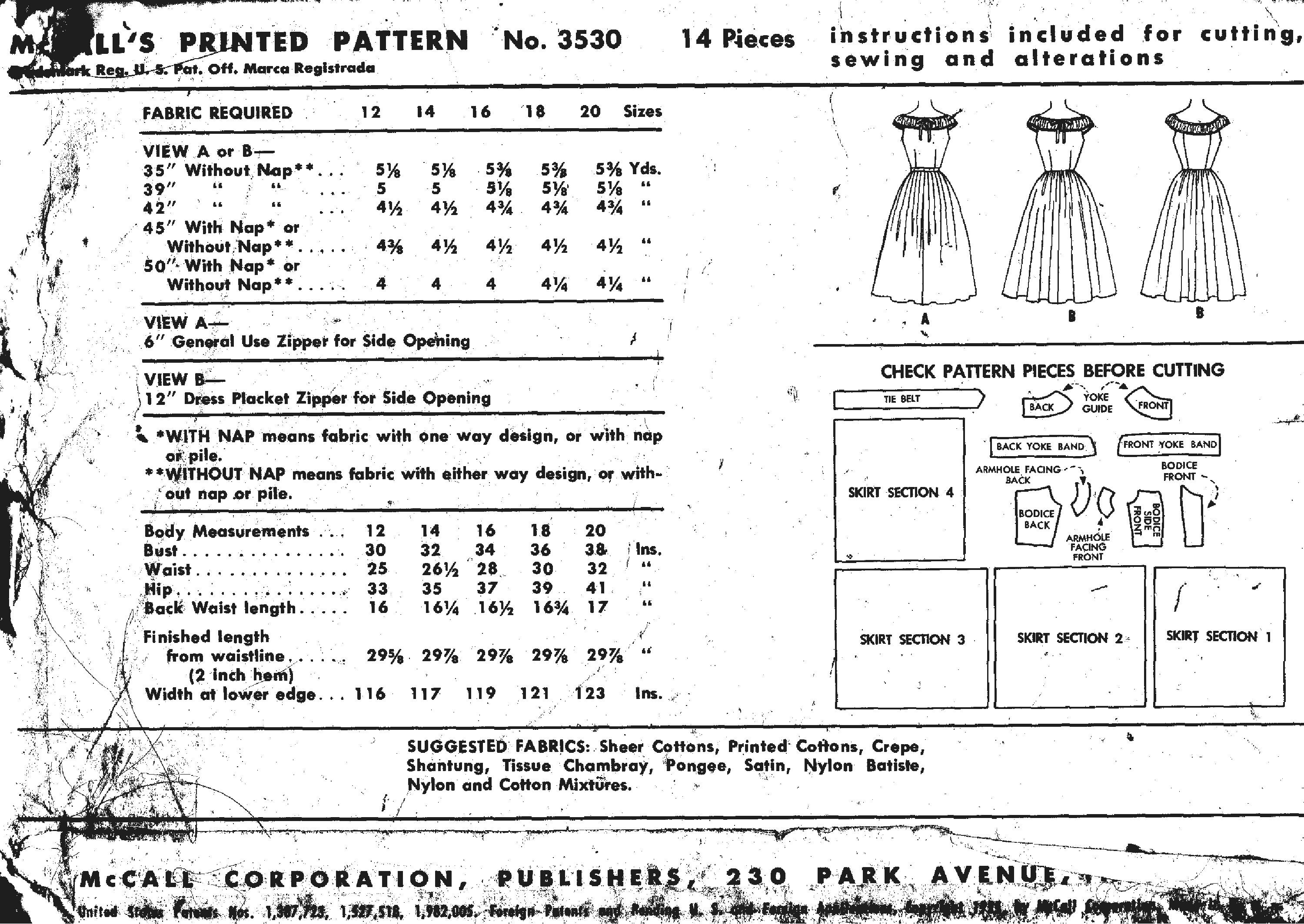 PDF Instant Download Sewing Pattern Mccalls 3530 Misses of the Shoulder ...