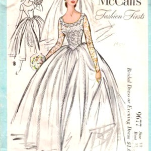 PDF Vintage Mccalls Sewing Pattern 9677, Wedding Dress, Bridal, Evening ...