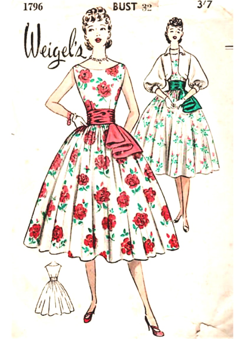Vintage Sewing Pattern, Ladies Princess One Piece Dress With Slash ...