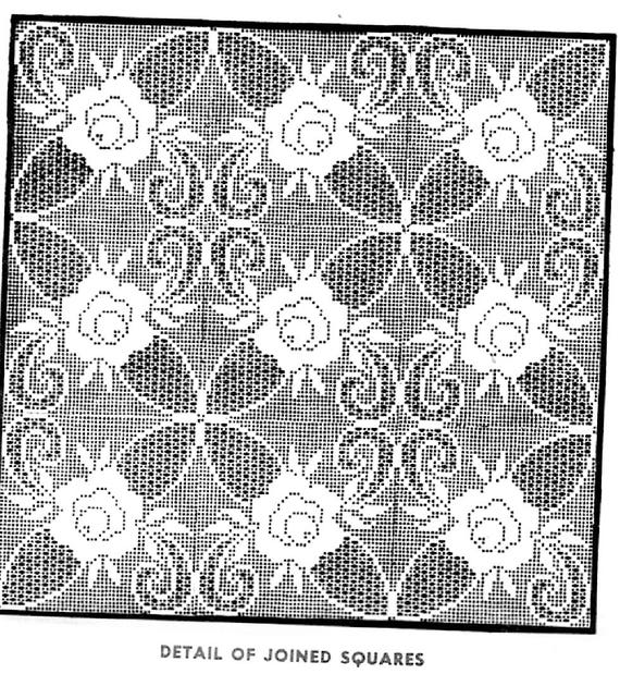 PDF Filet Crochet Patternlarge Floral Square to Make a - Etsy