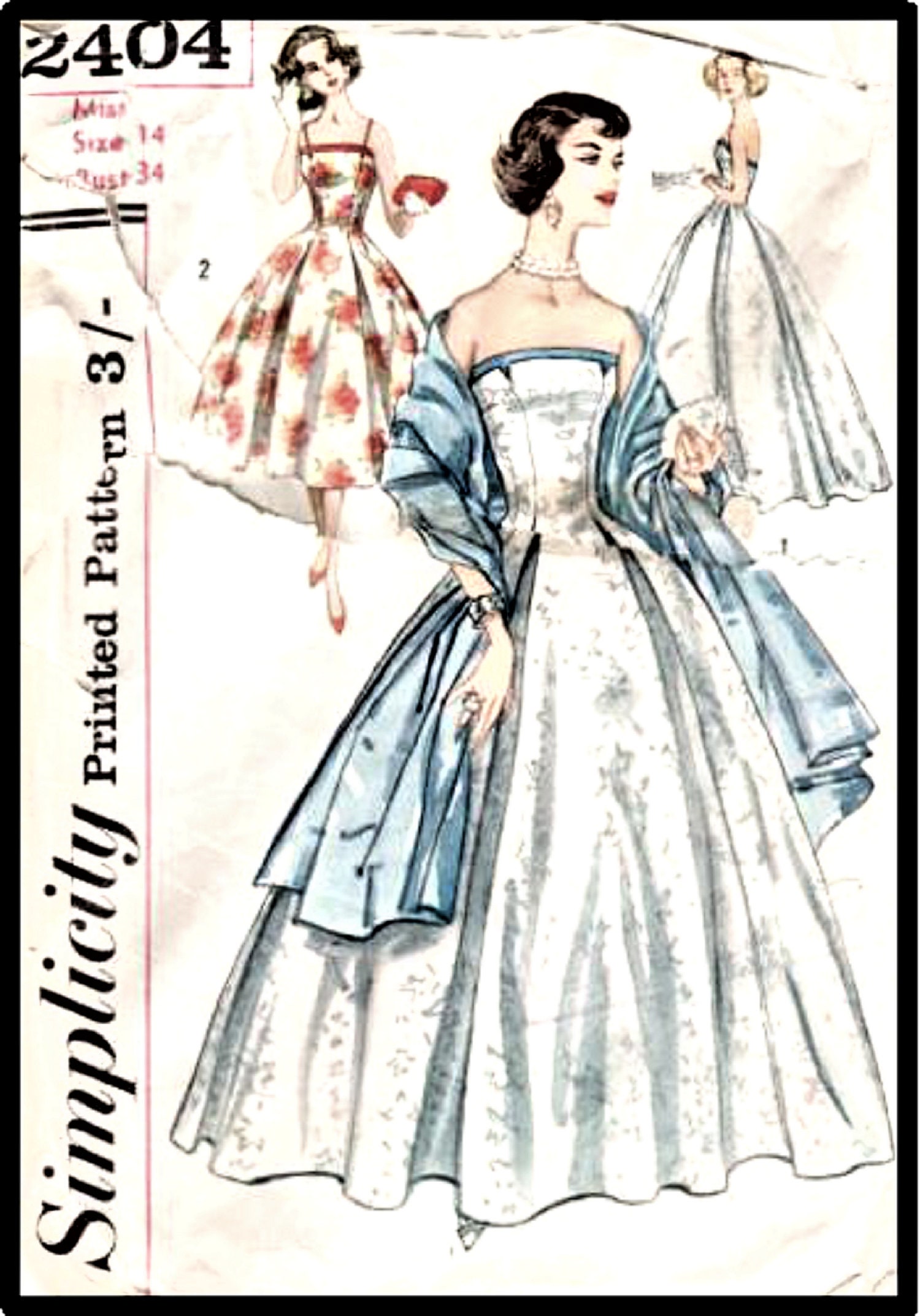 PDF Vintage Simplicity Sewing Pattern 2404, Wedding Dress, Ballgown ...