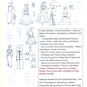 Pdf Grading, Draughting, Resizing, Adjusting, Vintage Dress Sewing ...