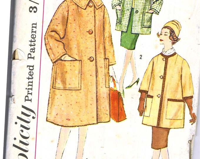Vintage Simplicity Sewing Pattern Womens Coats Bust 38 Size 18 - Etsy