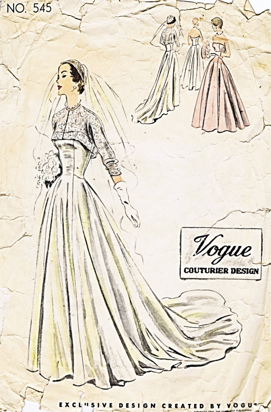 PDF Vintage Vogue Coutourier Sewing Pattern No 545 1952, Bust 32 Inches ...