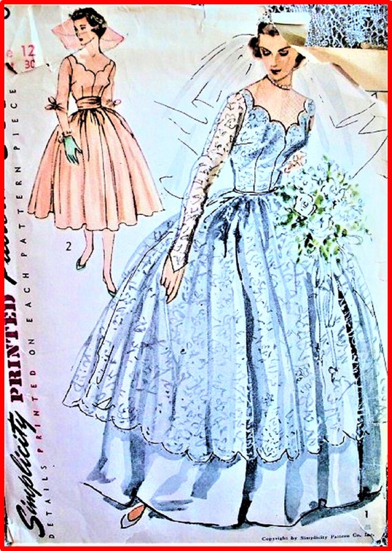 PDF Vintage Simplicity Sewing Pattern Wedding Dress Bridal | Etsy