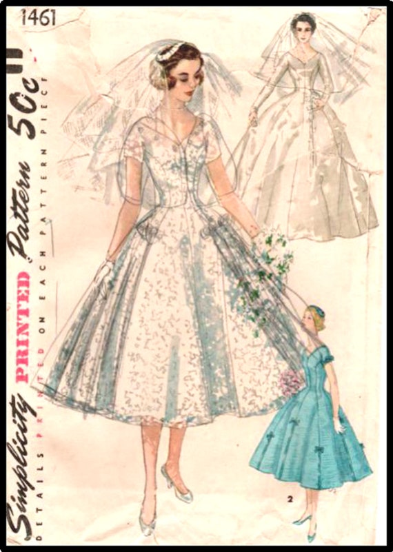 PDF Vintage Simplicity Sewing Pattern Wedding Dress | Etsy