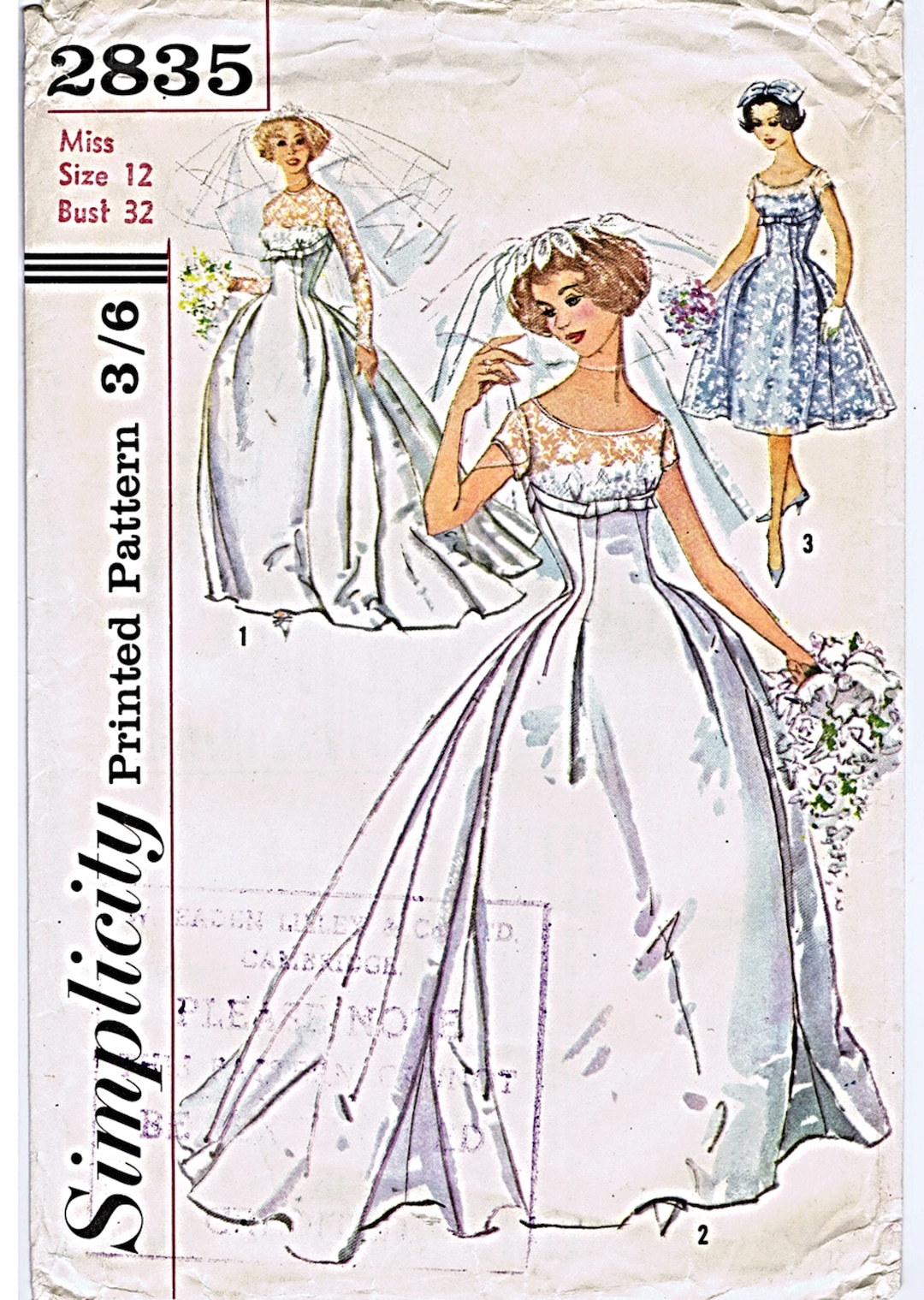 PDF Simplicity 2835 Vintage Sewing Pattern, Wedding Dress, Ballgown ...