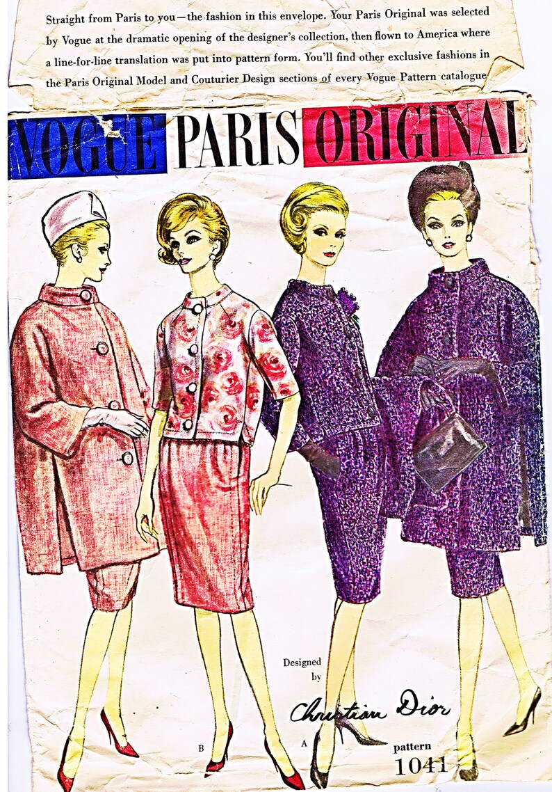 PDF Vintage Sewing Pattern Vogue Paris Originals 1041 Christian Dior ...