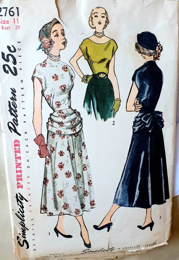 PDF Vintage Simplicity Sewing Pattern 2761. Ladie S Afternoon - Etsy