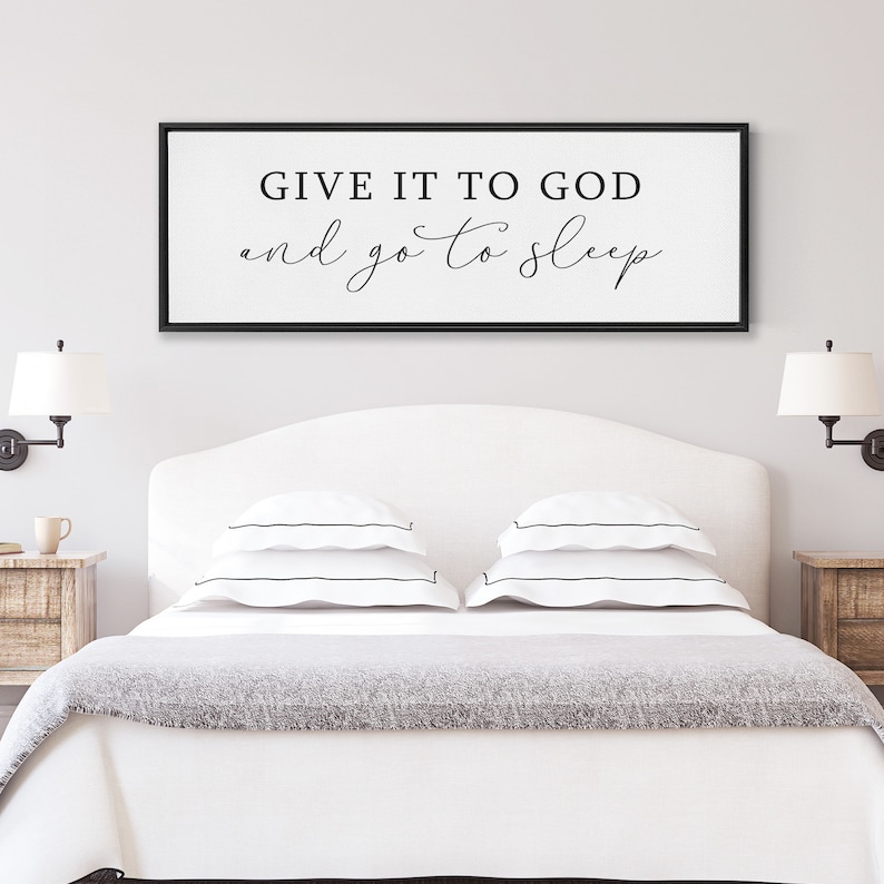 Give It to God and Go to Sleep Sign Inspirational Canvas Wall - Etsy