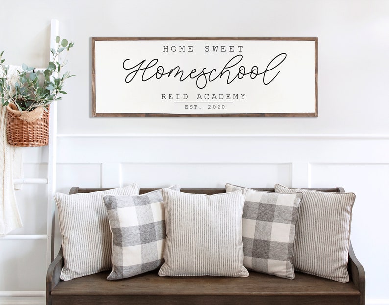 Home Sweet Homeschool Personalized Hand Painted Rustic Wood - Etsy