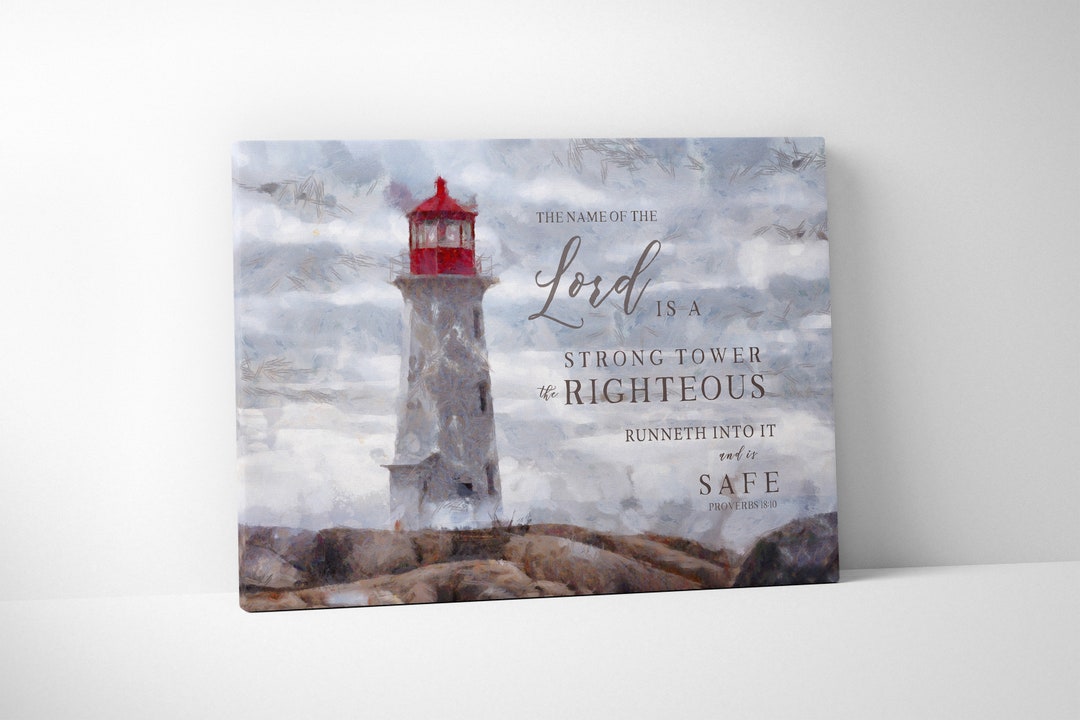 Lighthouse Scripture Canvas: Christian Bible Verse Wall Art - Etsy