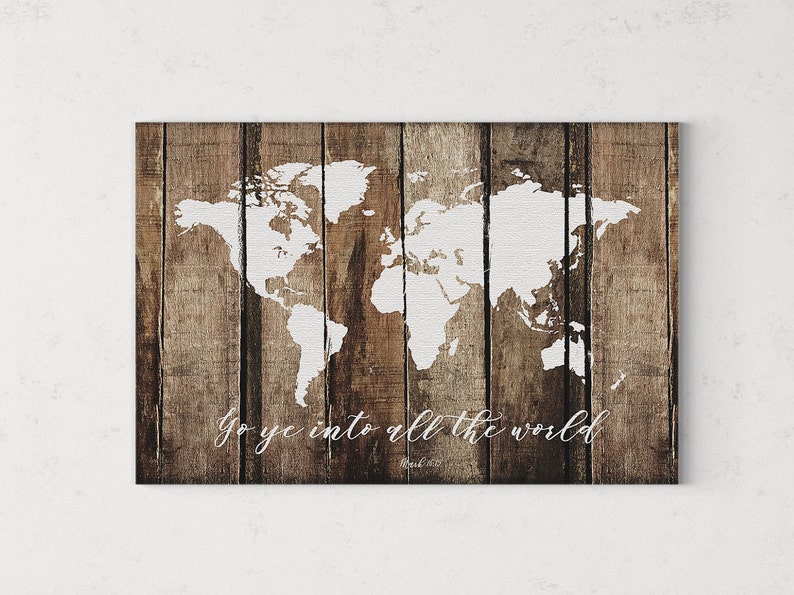 Go Ye Into All the World and Preach the Gospel Faux Rustic - Etsy