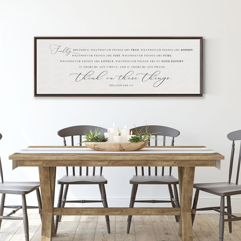 Think on These Things | Scripture Sign | Christian Wall Decor | Bible ...