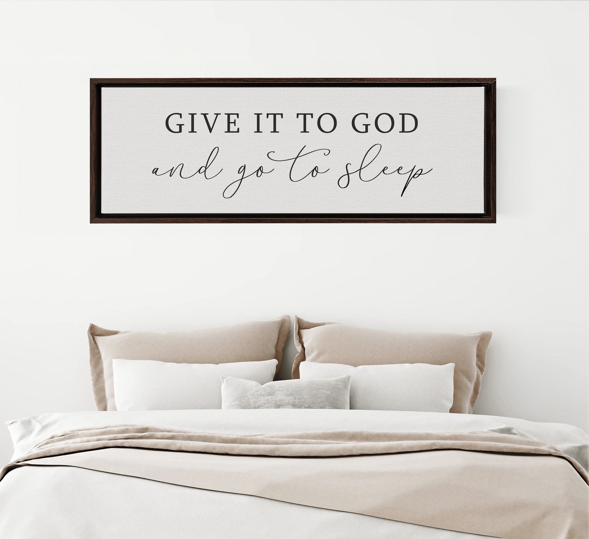 Give It to God and Go to Sleep Sign Inspirational Canvas Wall | Etsy