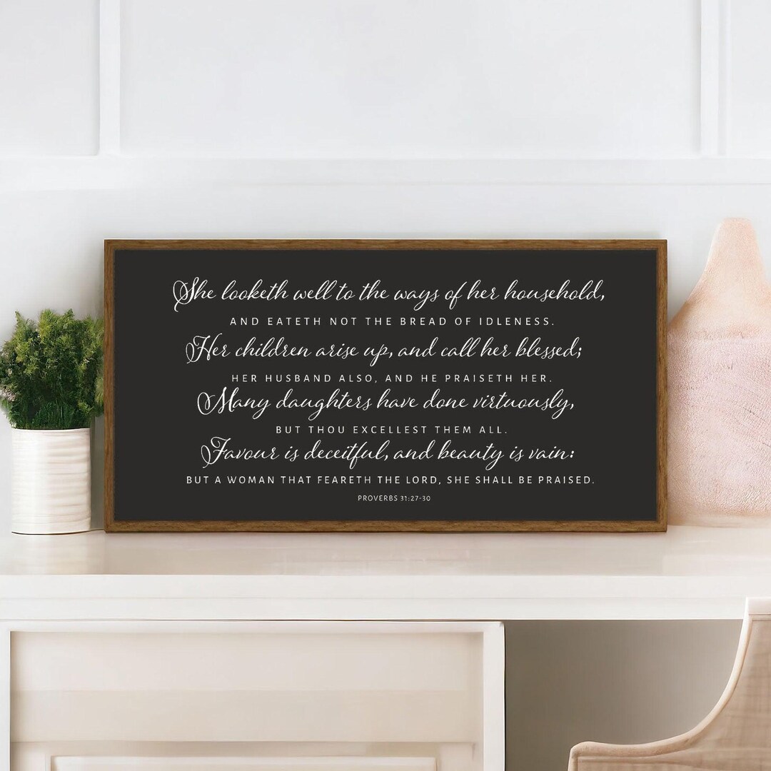 Proverbs 31 Christian Wood Sign: Scripture Wall Art - Etsy
