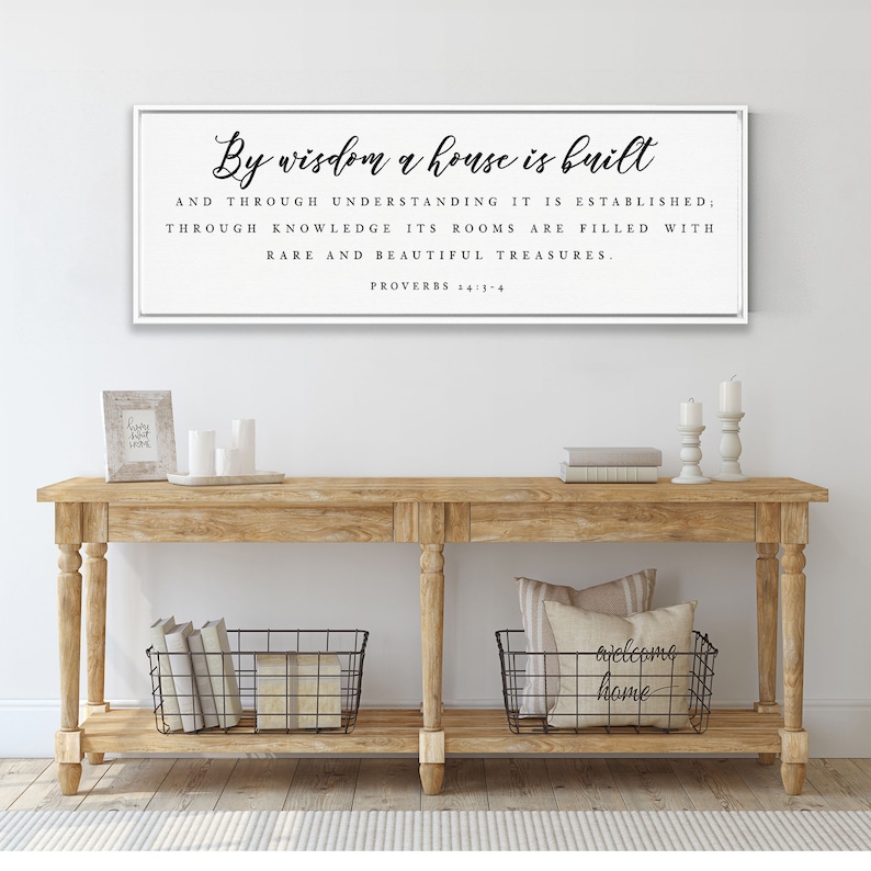 By Wisdom A House is Built | Scripture Christian Wall Art | Proverbs 24 ...
