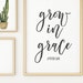 Bible Verse Printable Grow in Grace Watercolor Print Set - Etsy