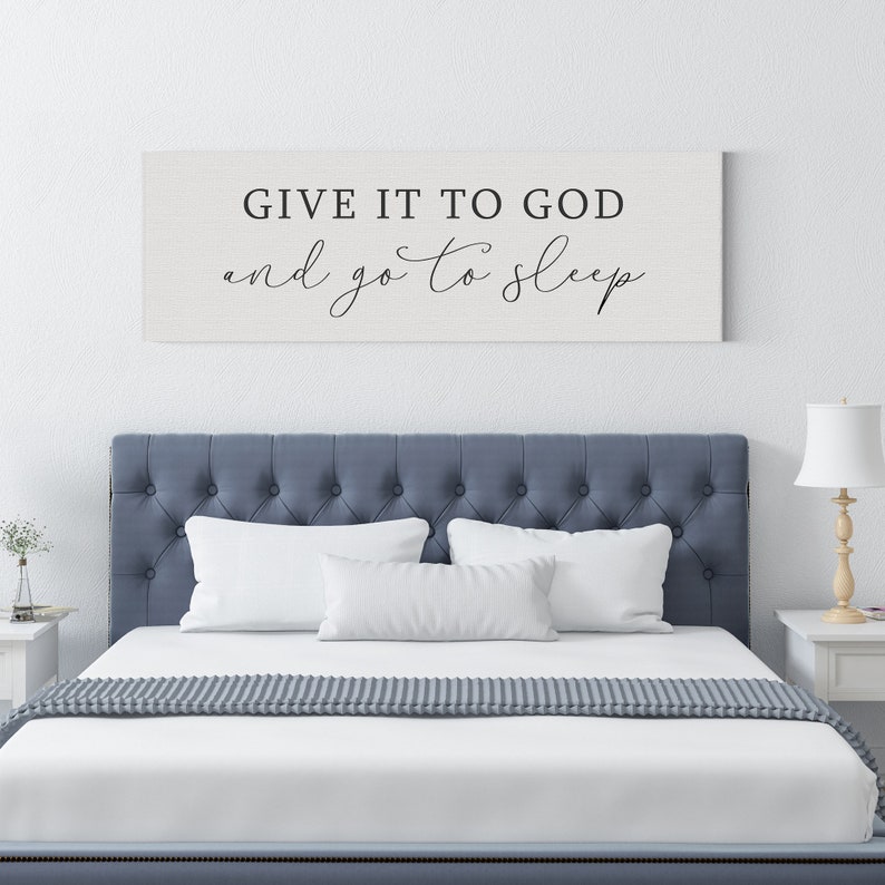 Give It to God and Go to Sleep Sign Inspirational Canvas Wall - Etsy