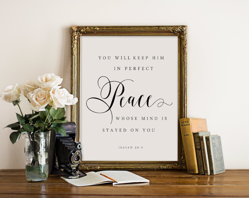 Bible Verse Printable You Will Keep Him in Perfect Peace - Etsy