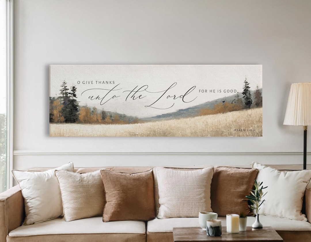 O Give Thanks to the Lord - Christian Wall Art - Fall Home Decor ...