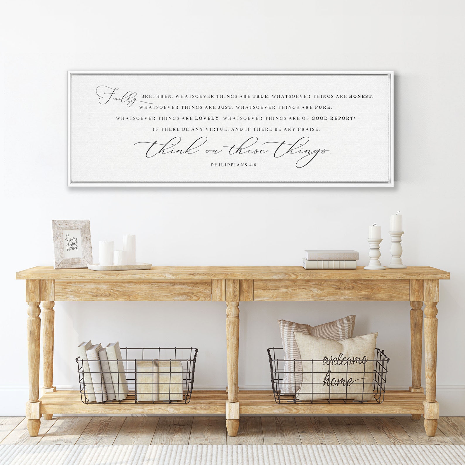 Think on These Things | Scripture Sign | Christian Wall Decor | Bible ...