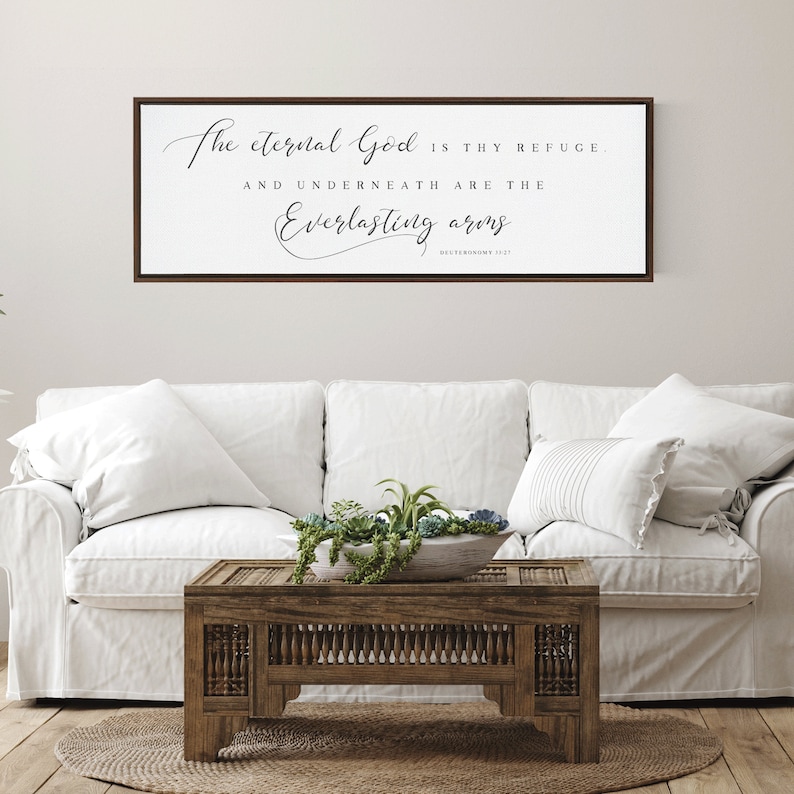 The Eternal God is Thy Refuge | Scripture Sign | Large Dining Room Sign ...