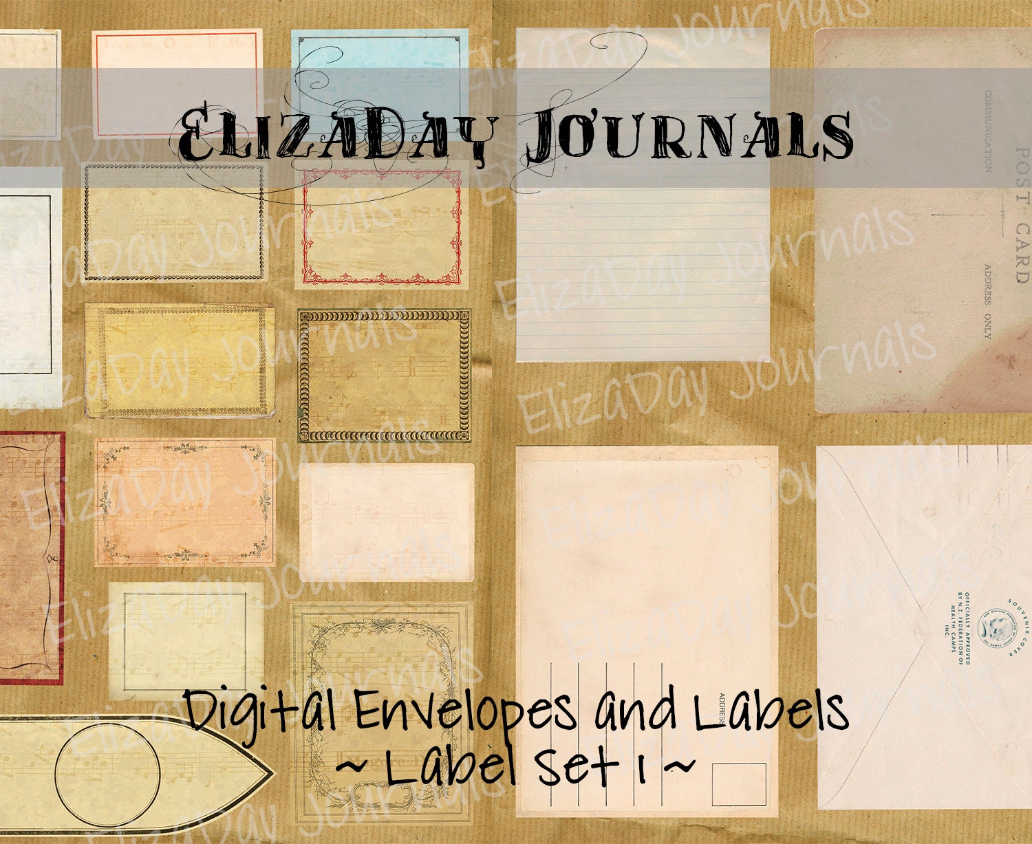 DIGITAL Labels Envelopes Postcards Vintage Scanned - Etsy