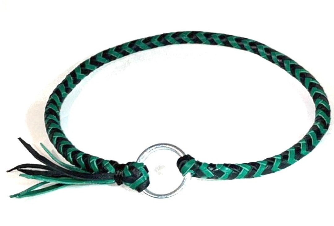 Braided Kangaroo Leather Greyhound House Collar ID Collar, Tag Collar ...