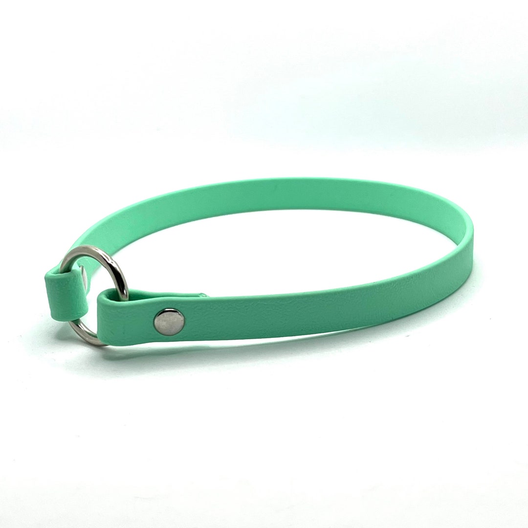 Biothane ID Tag Collar, House Collar, Vegan Leather Pet Collar, Thin ...
