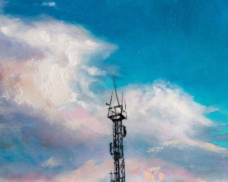 Ukrainian Blue Sky Clouds Oil Painting Evening Sky Radio - Etsy
