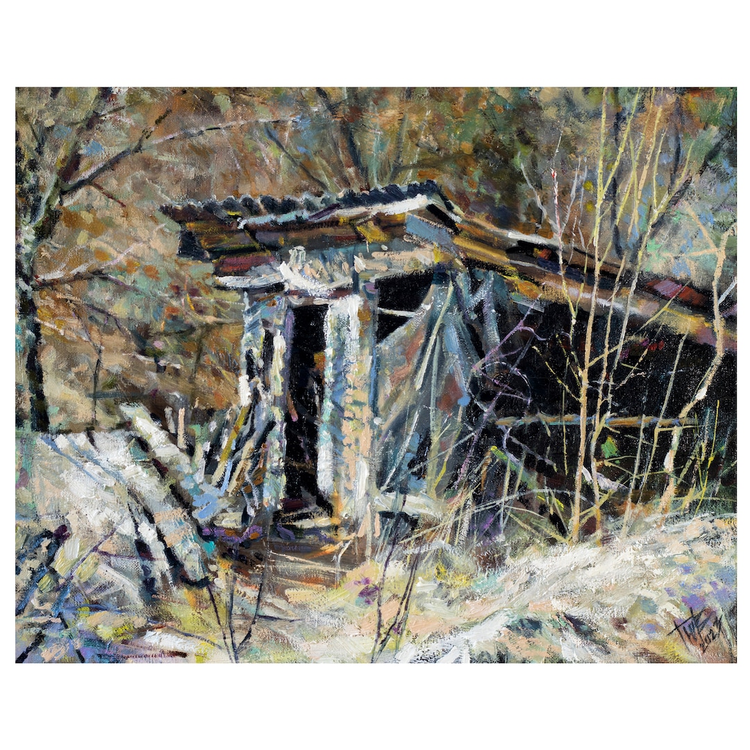 Old Abandoned Barn Oil Painting, the Shed Oil on Canvas, Original Oil ...