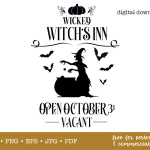 Wicked Witch Inn SVG Halloween SVG Witch SVG Witch Png Cut - Etsy