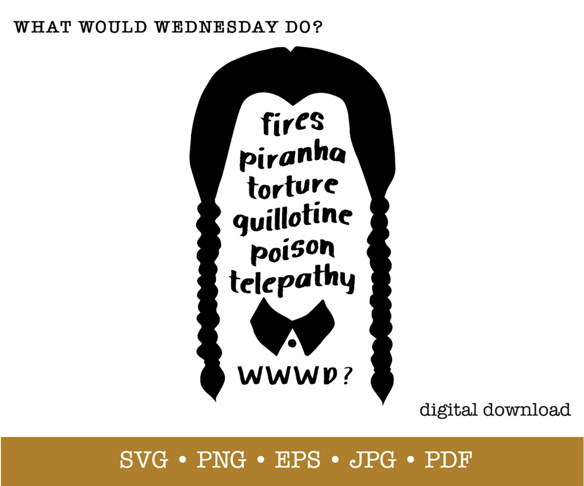 Wednesday Addams SVG, Addams Family SVG, Wednesday Png, Halloween PNG ...