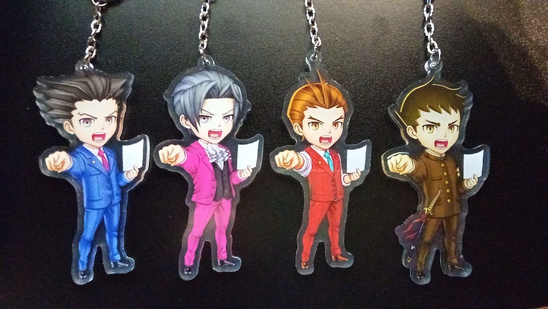 Ace Attorney Key Ring Ace Attorney Keychains 10cm, Phoenix Wright ...