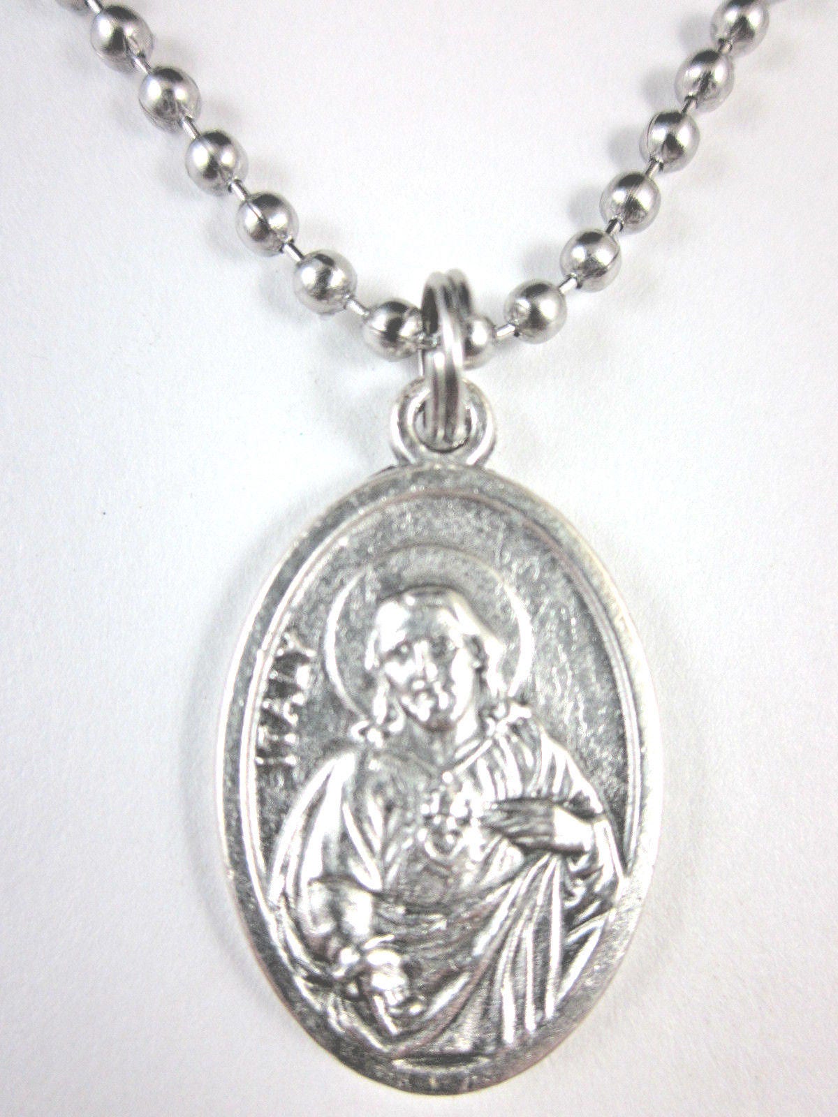 Sacred Heart / OLO Mt Carmel Scapular Medal Pendant 24" Ball Chain Gift ...