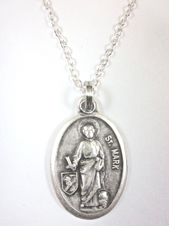 St Mark Medal Italy Pendant Necklace Ladies 20 Chain | Etsy
