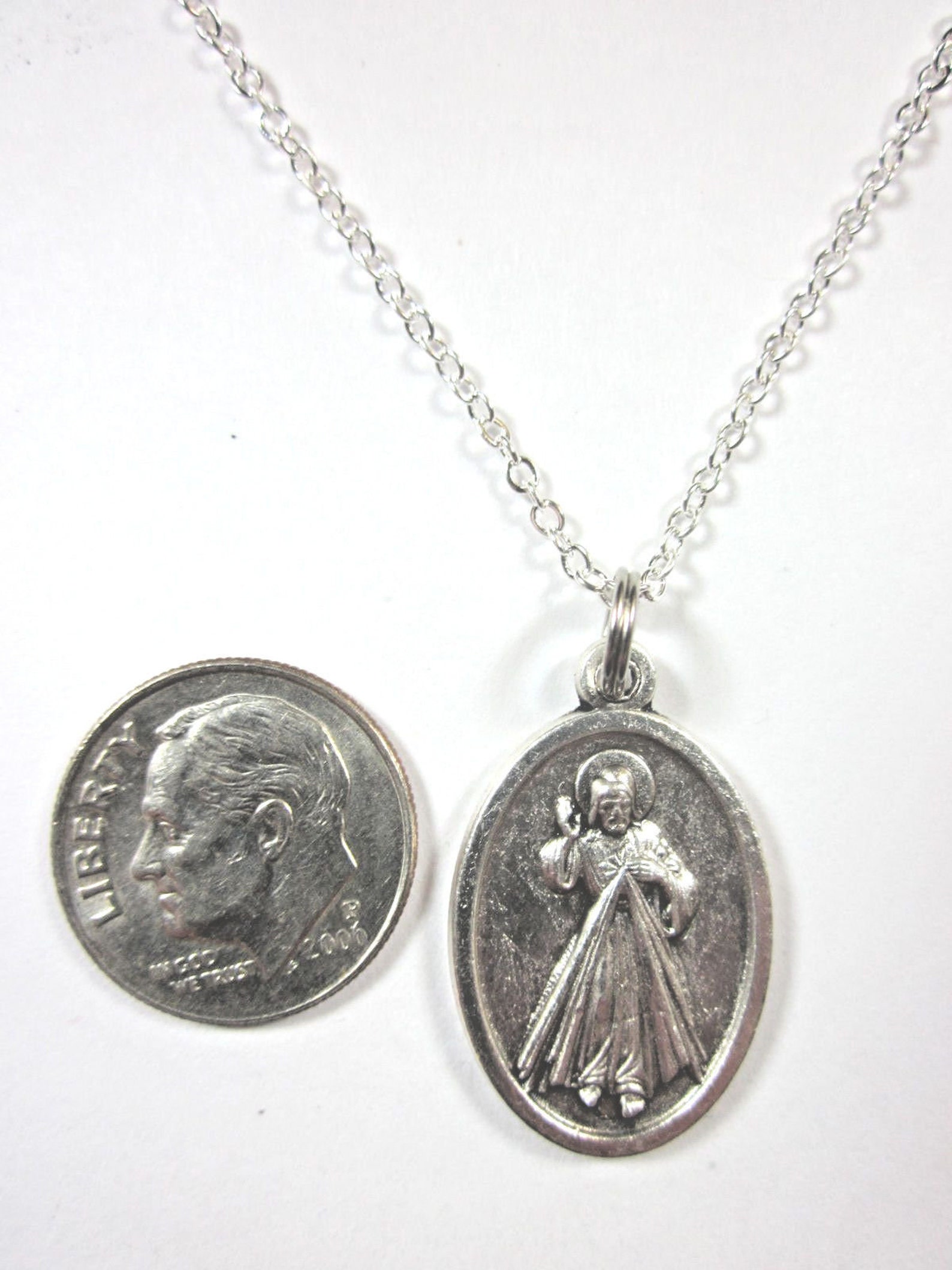 The Divine Mercy of Jesus Medal Pendant Necklace Ladies - Etsy