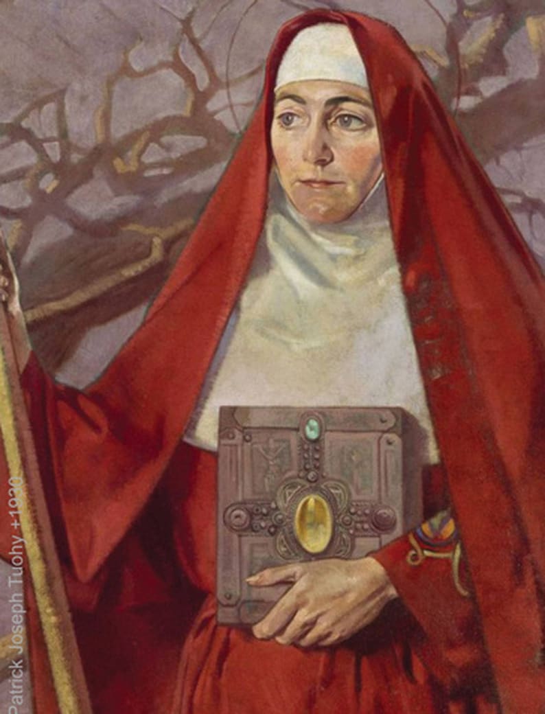 St Bridget Brigid Medal Italy Pendant Necklace Ladies - Etsy